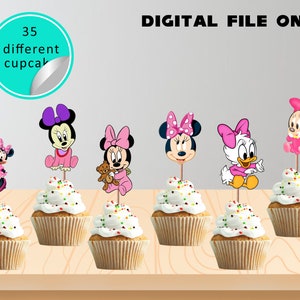 Kids Birthday, Instant Download Mickey Mouse Baby Cupcake Topper ...