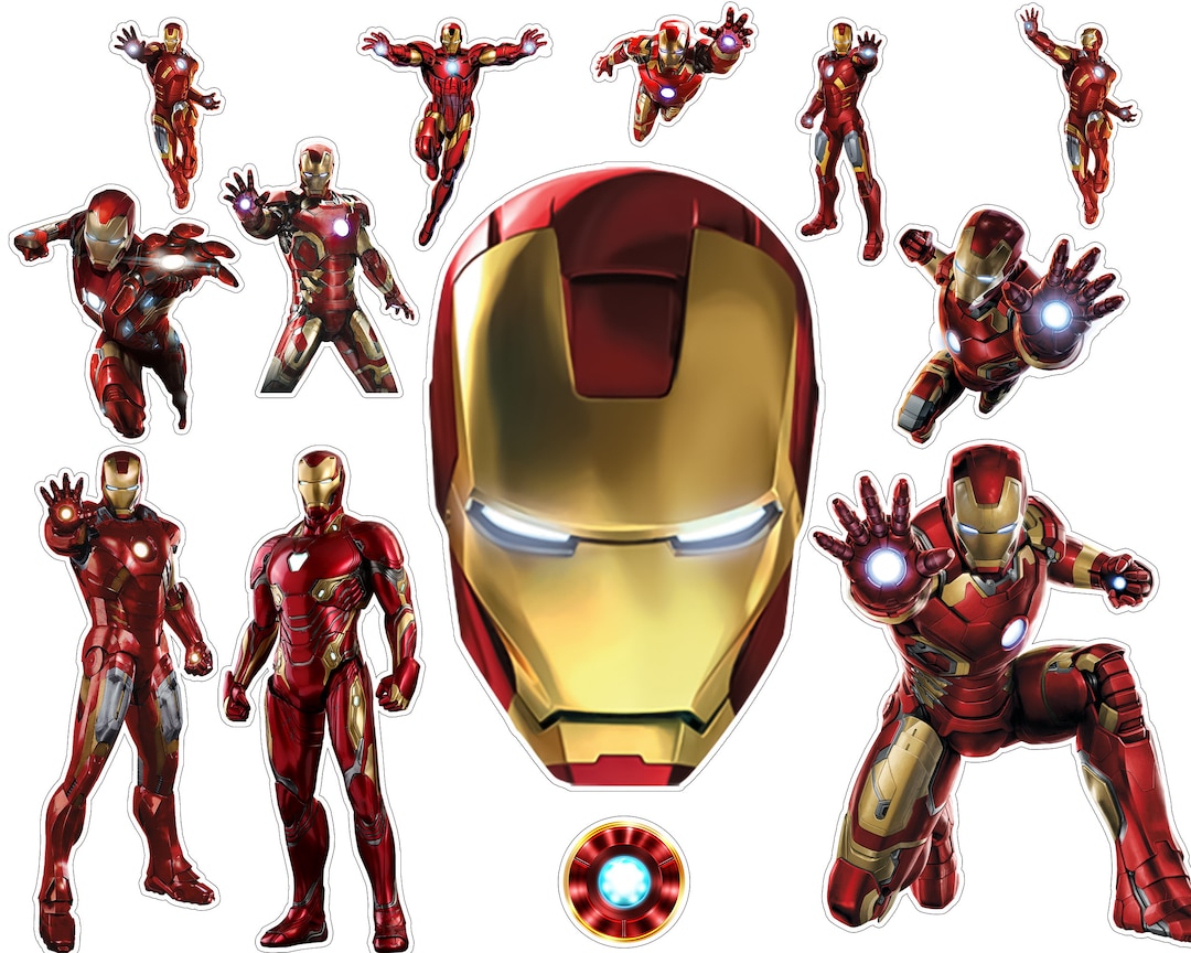 Instant Download Iron Man Cake Topper, Iron Man Party Supplies, Iron ...