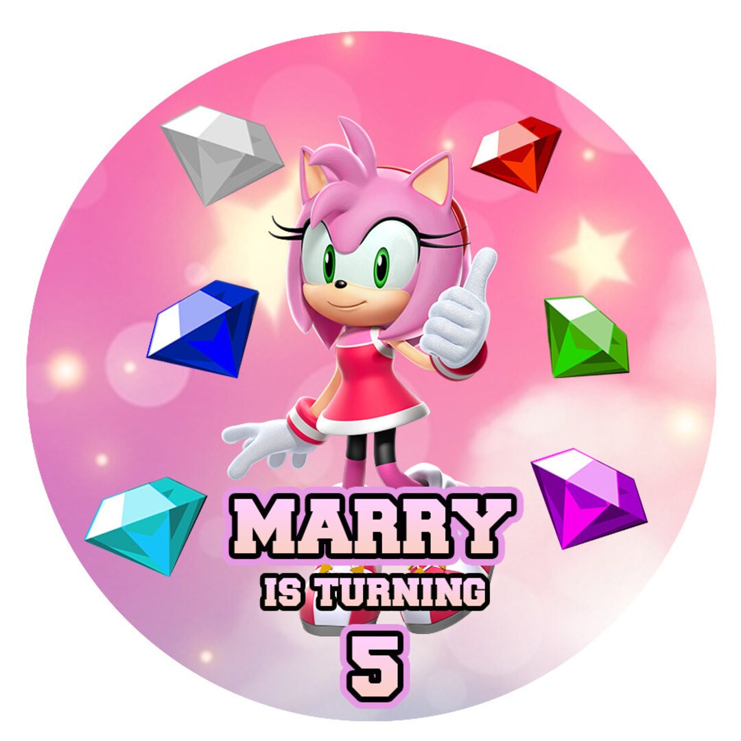 Customizable Sonic Pink Sticker, Personalized Sonic Pink Sticker ...