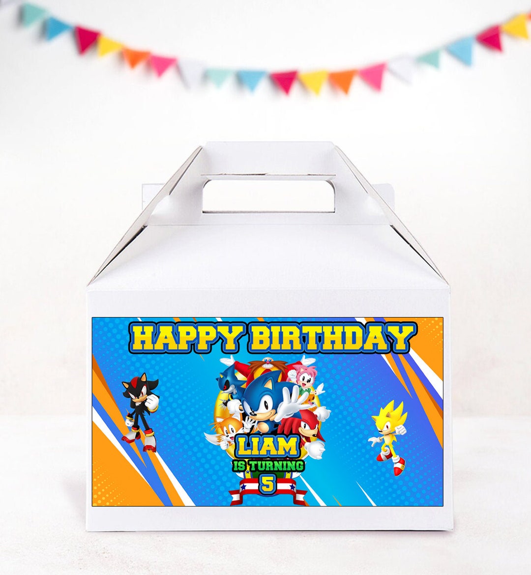 Sonic Personalized Gift Box Labels Sonic Birthday Gift Box Labels ...