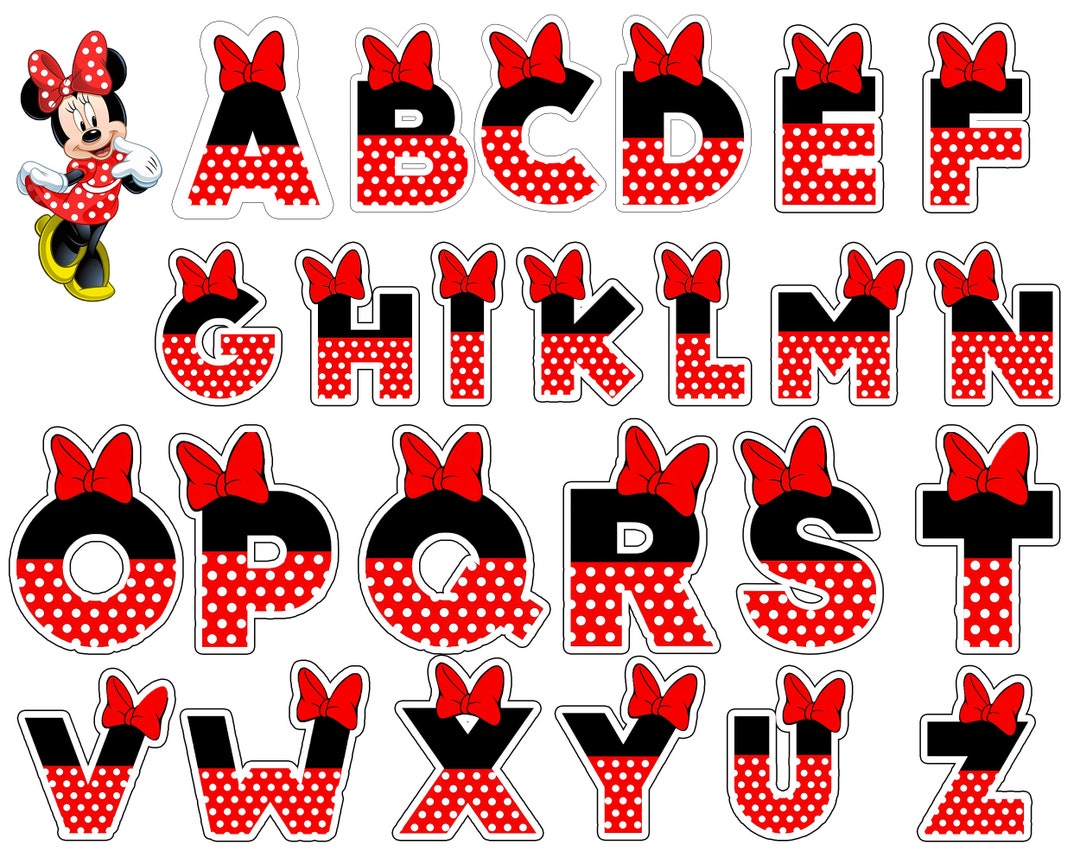 Mickey Mouse Letters Png, Mickey Mouse Party Supplies, Digital File ...