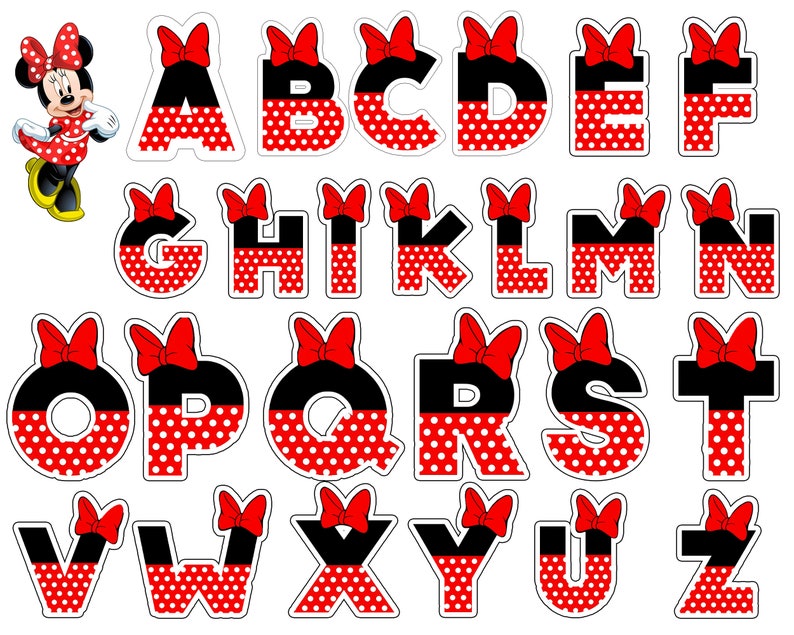 Mickey Mouse Letters Png Mickey Mouse Party Supplies Digital - Etsy