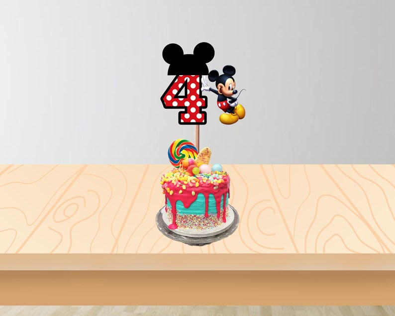 Printable Mickey Mouse Cake Topper Mickey Mouse Party - Etsy
