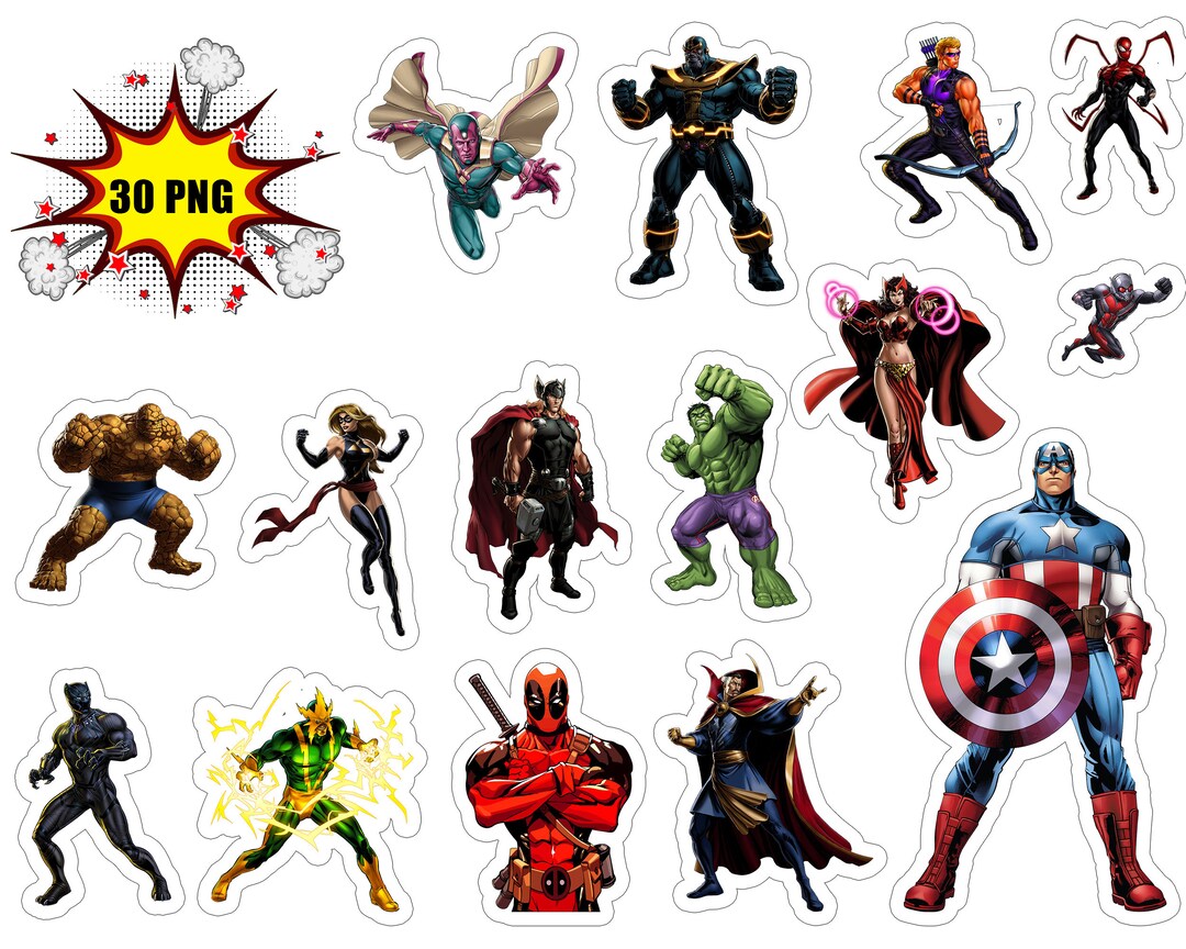 Instant Download Marvel Cupcake Topper, Marvel Cake Topper, Digital ...