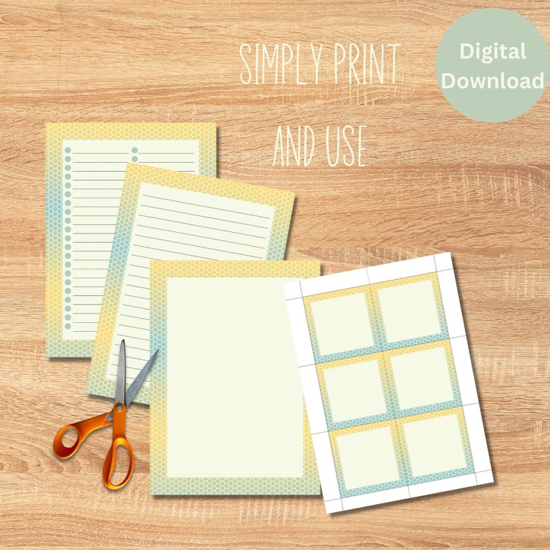 Digital Download Blue and Gold Mermaid Stationary Set 4 Piece - Etsy