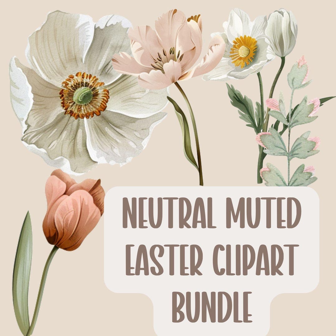 Easter Clipart Bundle 60 PNG Images, Cute Spring Bunny Digital Stickers ...