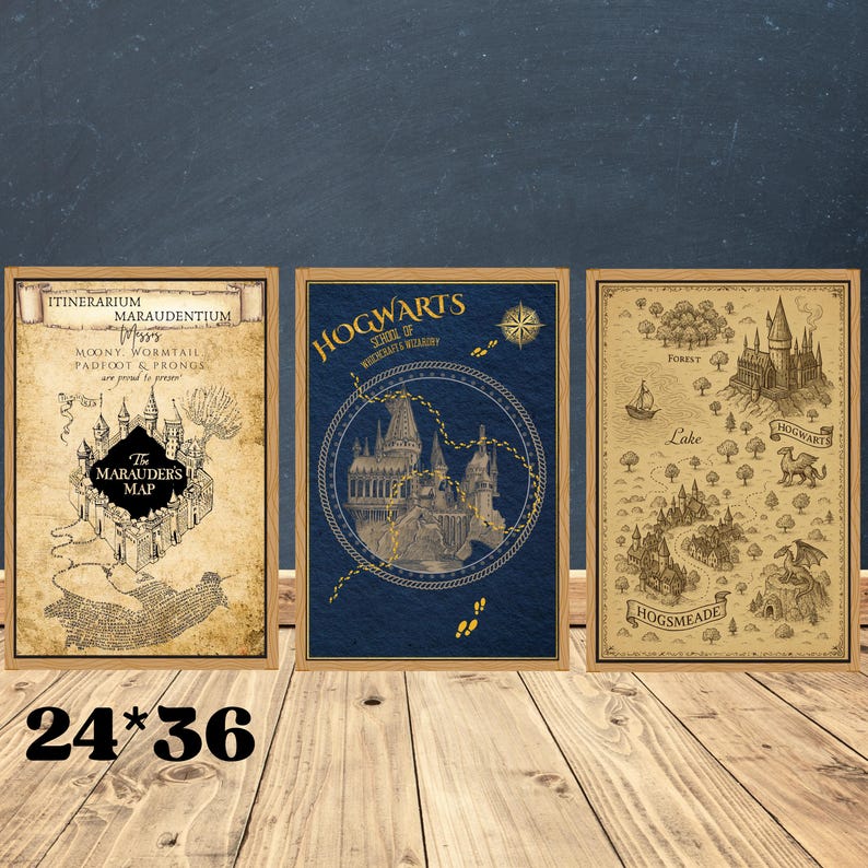 HARRY POTTER Magical Wizarding World Wall Art – Set of 3 Printable ...