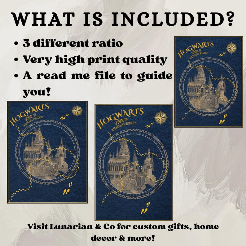 HARRY POTTER Magical Wizarding World Wall Art – Set of 3 Printable ...