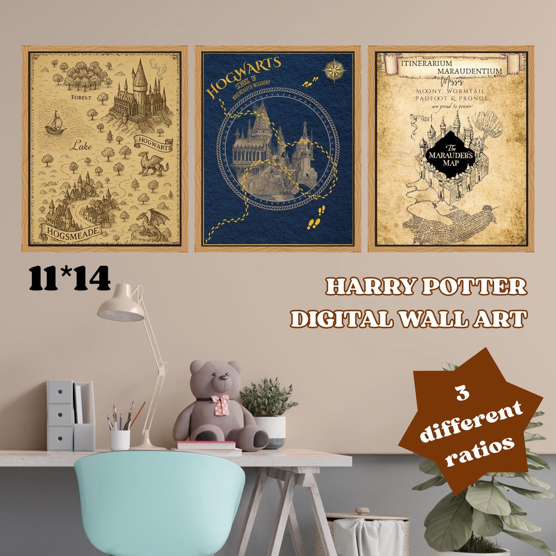 HARRY POTTER Magical Wizarding World Wall Art – Set of 3 Printable ...