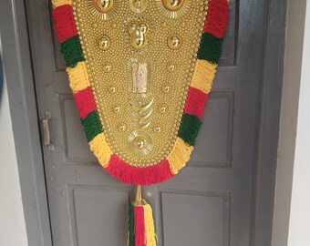 Elephant Comparison, Gold Handmade Nettippattam, 2 Feet Wall Hanging ...