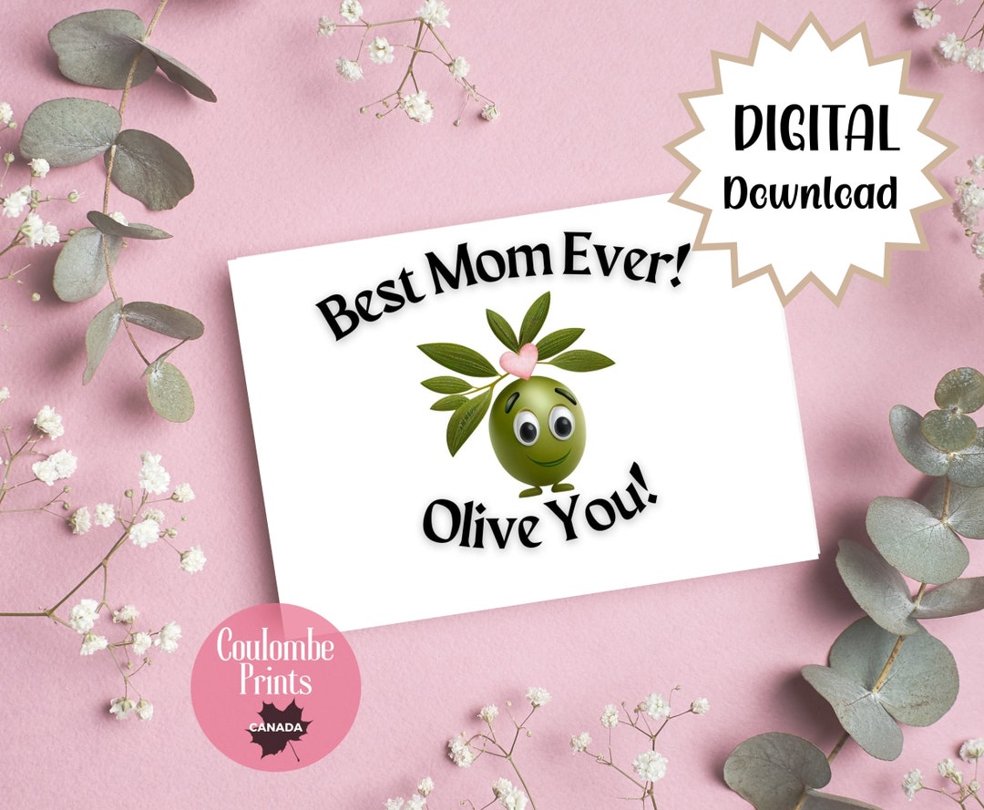 Printable Best Mom Ever Card. Instant Digitial Download. 5X7 Foldable ...
