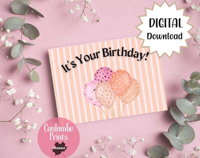 Bonne Fete, Printable French Birthday Card, Anniversaire, Instant ...