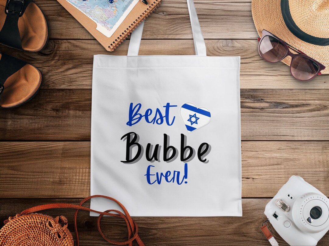 Best Bubbe Ever Tote Bag, Jewish Grandma Gift, Heart Star of David ...