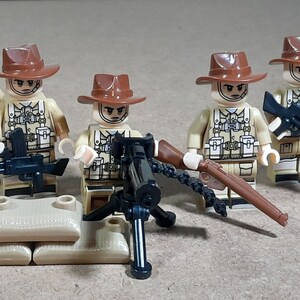 WW2 Custom Building Blocks ANZAC Heavy Machine Gun Squad Mini Figure ...