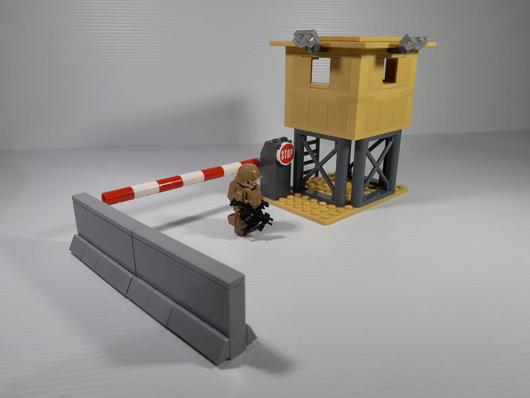 Custom Military Base Building Blocks: Security Checkpoint With 2 Mini ...