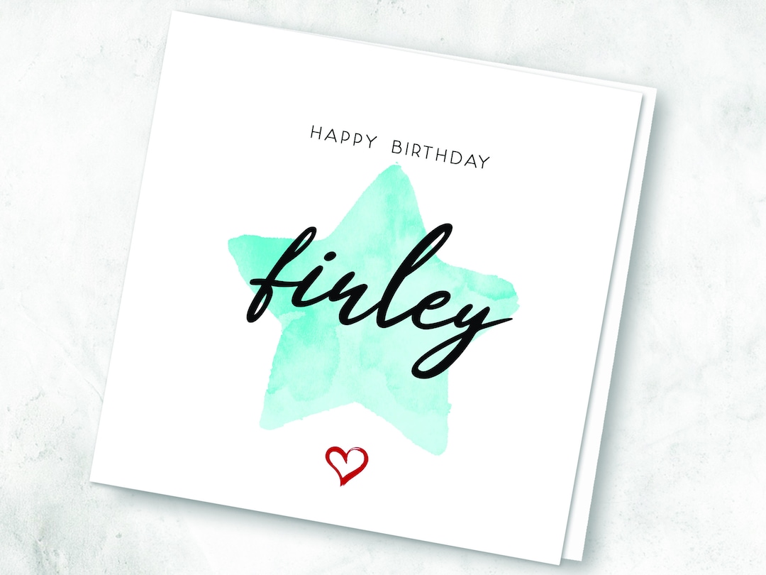 Happy Birthday Finley Star Birthday Card Custom Greeting Cards ...