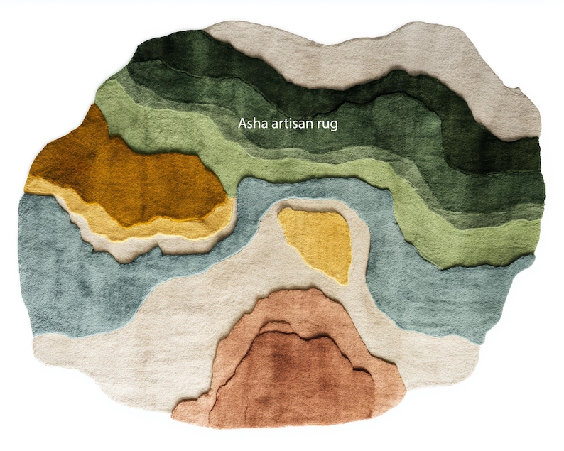 Organic Abstract Rug Irregular Shaped Rug Modern Designer Area Rug - Etsy