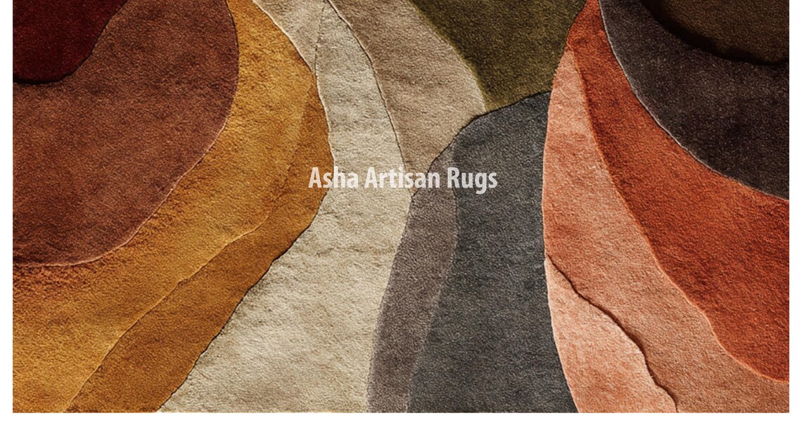 Abstract Wool Area Rug 8x10 Multi Color Handmade Durable Soft Bohemian ...