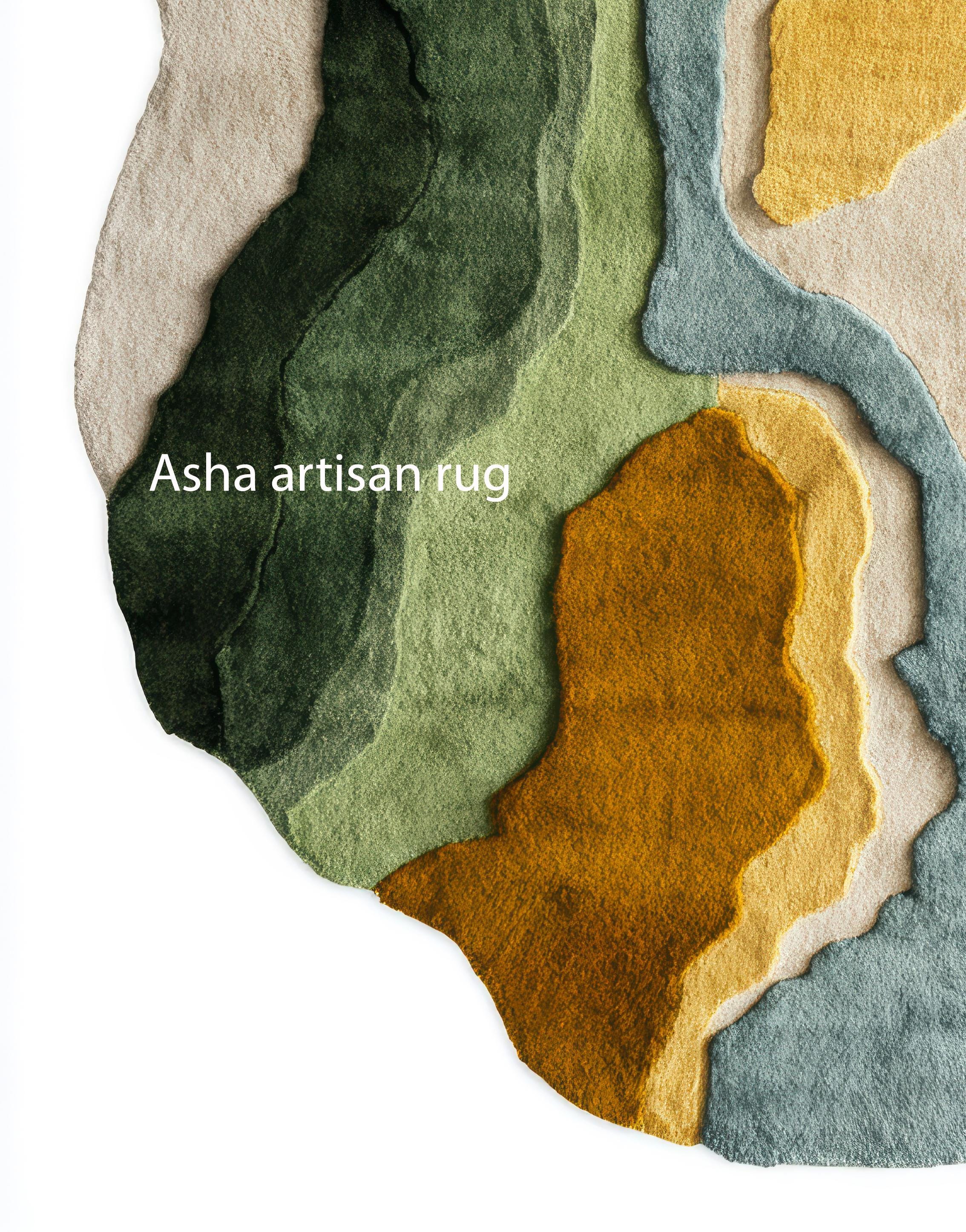 Handmade Irregular Area Rug, Modern Colorful Home Decor, Soft Textured ...