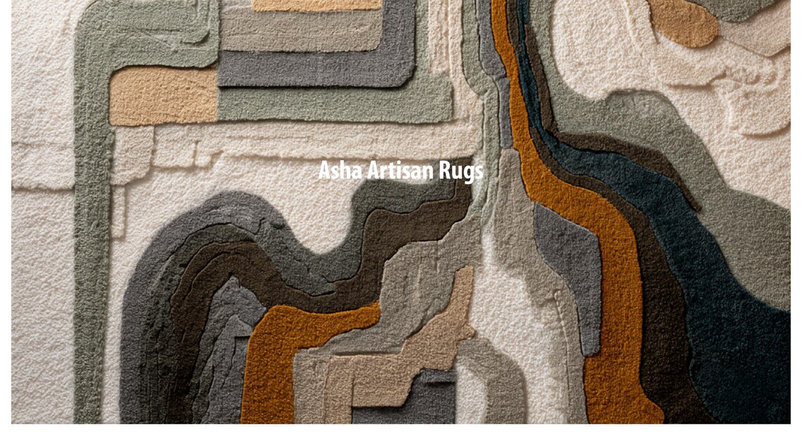 Handmade Abstract Area Rug 8x10: Modern Ethnic Design - Etsy