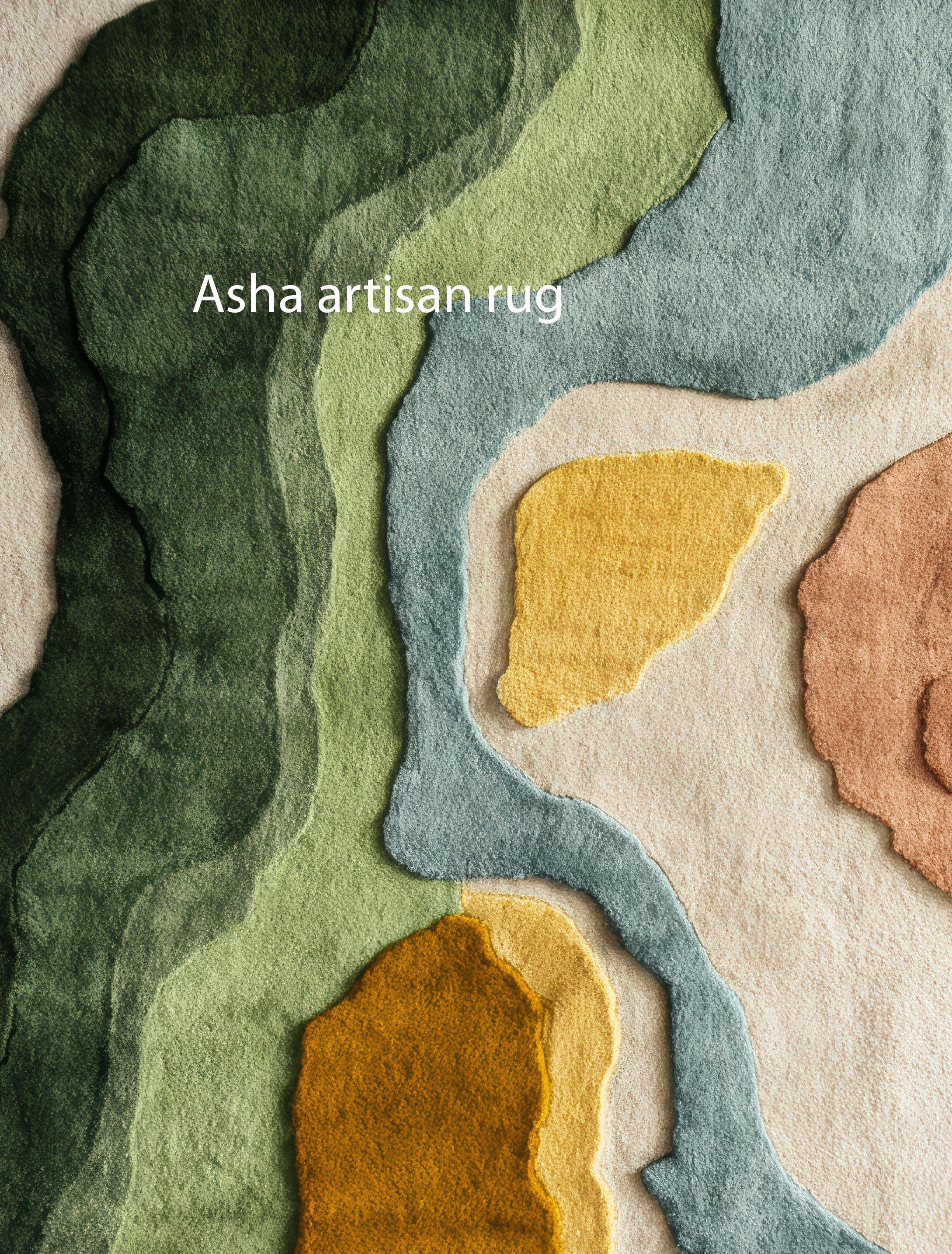 Handmade Irregular Area Rug, Modern Colorful Home Decor, Soft Textured ...