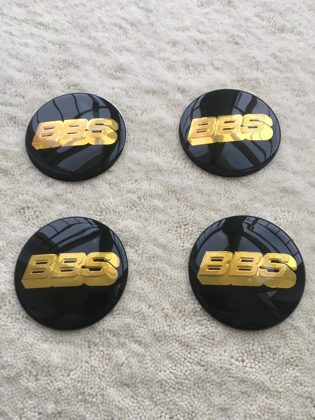 4 Pcs Set BBS Wheel Center Hub Caps Stickers 70 Mm 2.76 Inch Black/gold ...