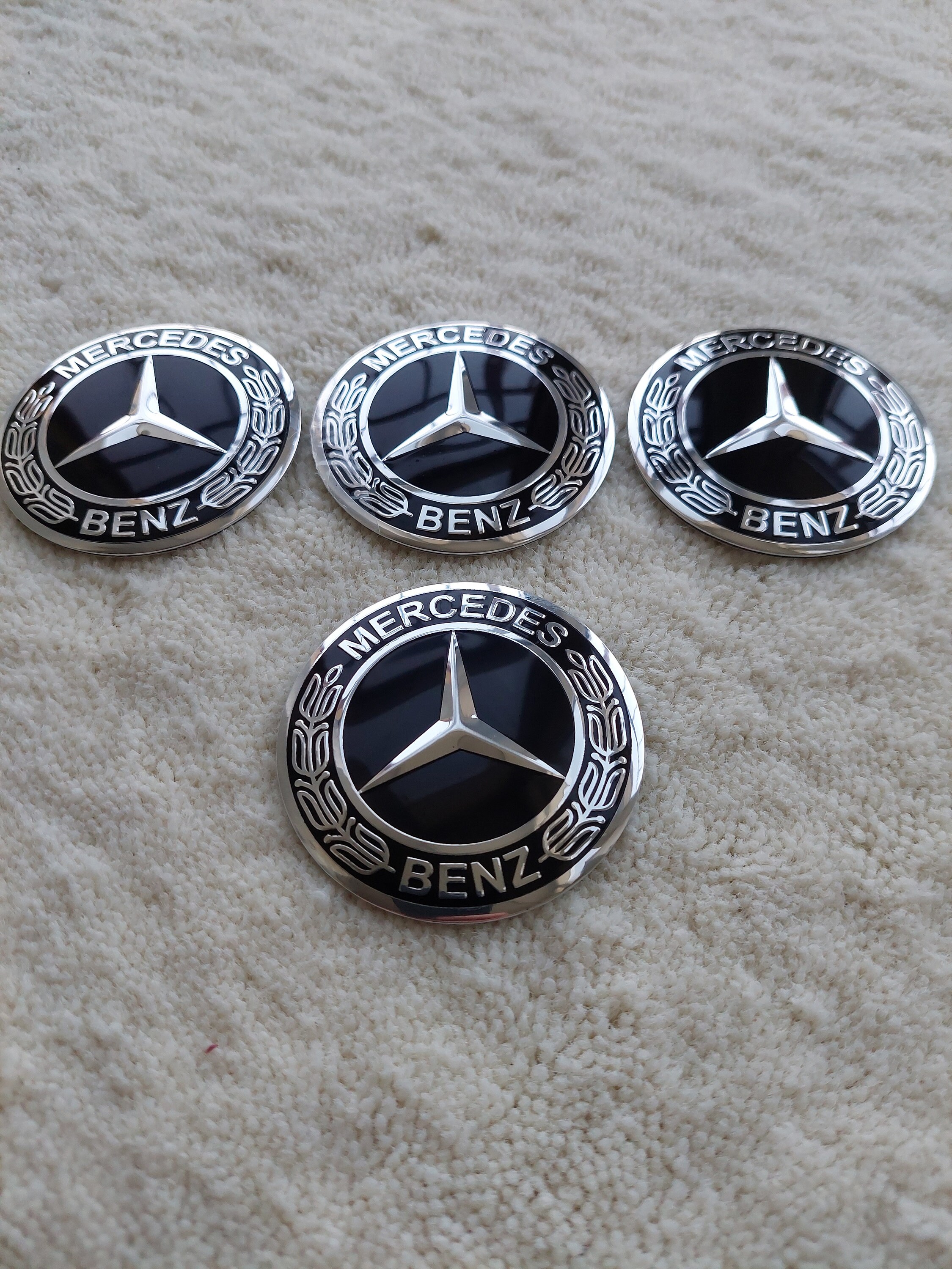 4 Pcs Set Wheel Center Hub Caps Stickers 56 Mm 2.20 Inch for Mercedes ...