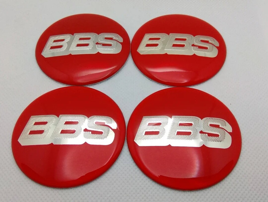 4 Pcs Set BBS Wheel Center Hub Caps Stickers 60 Mm 2.36 Inch Red ...