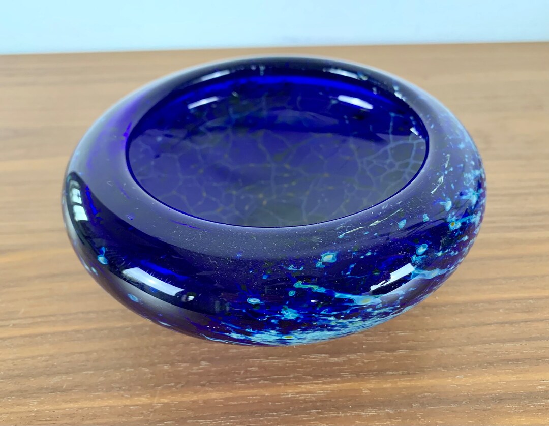Vintage Phoenician Art Glass Candy Bowl. Beautiful Cobalt Blue Color ...