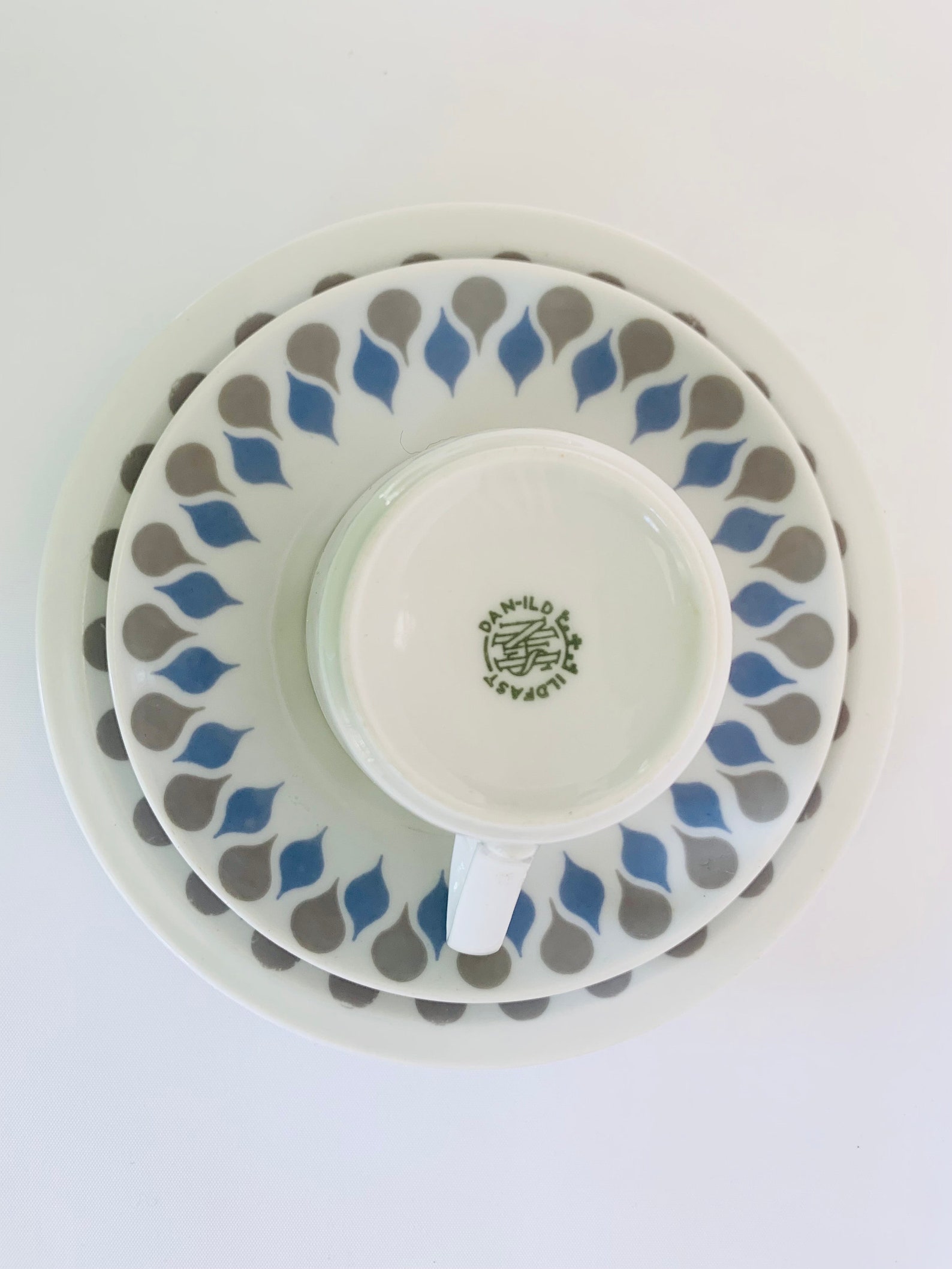 Lyngby Danild Denmark. Tea Cup Trio With Saucer and Plate. Made by ...