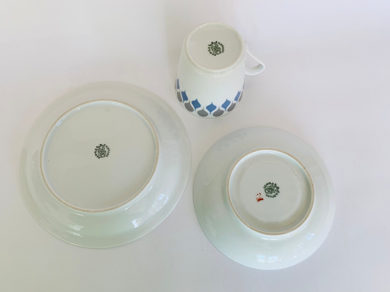 Lyngby Danild Denmark. Tea Cup Trio With Saucer and Plate. Made by ...