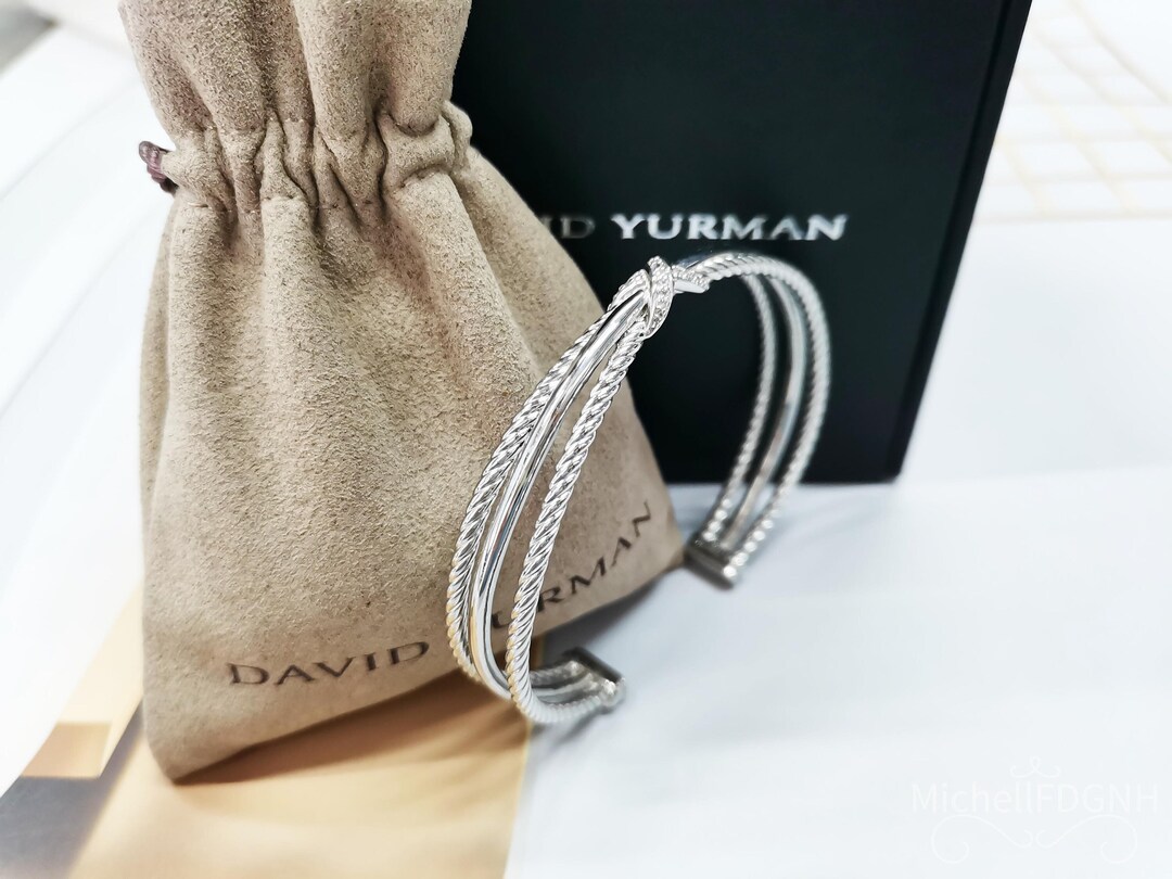 David Yurman Three Rope Silver Full Diamond Single X - Etsy
