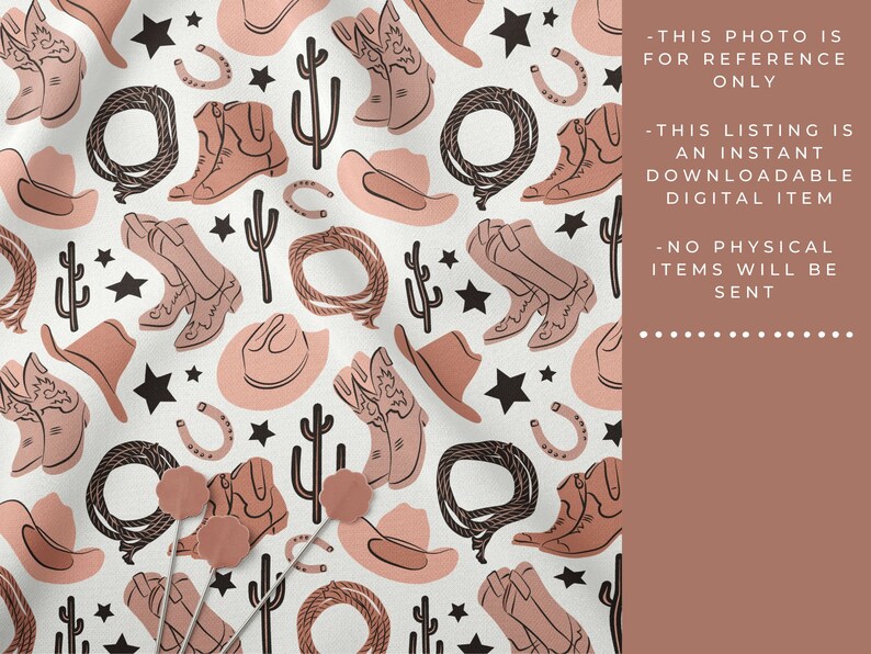 Western Seamless File Rodeo Seamless Pattern Cowboy Fabric Design ...