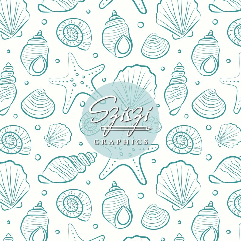 Sea Shells Seamless Pattern Beach Seamless File Gender Neutral Summer ...
