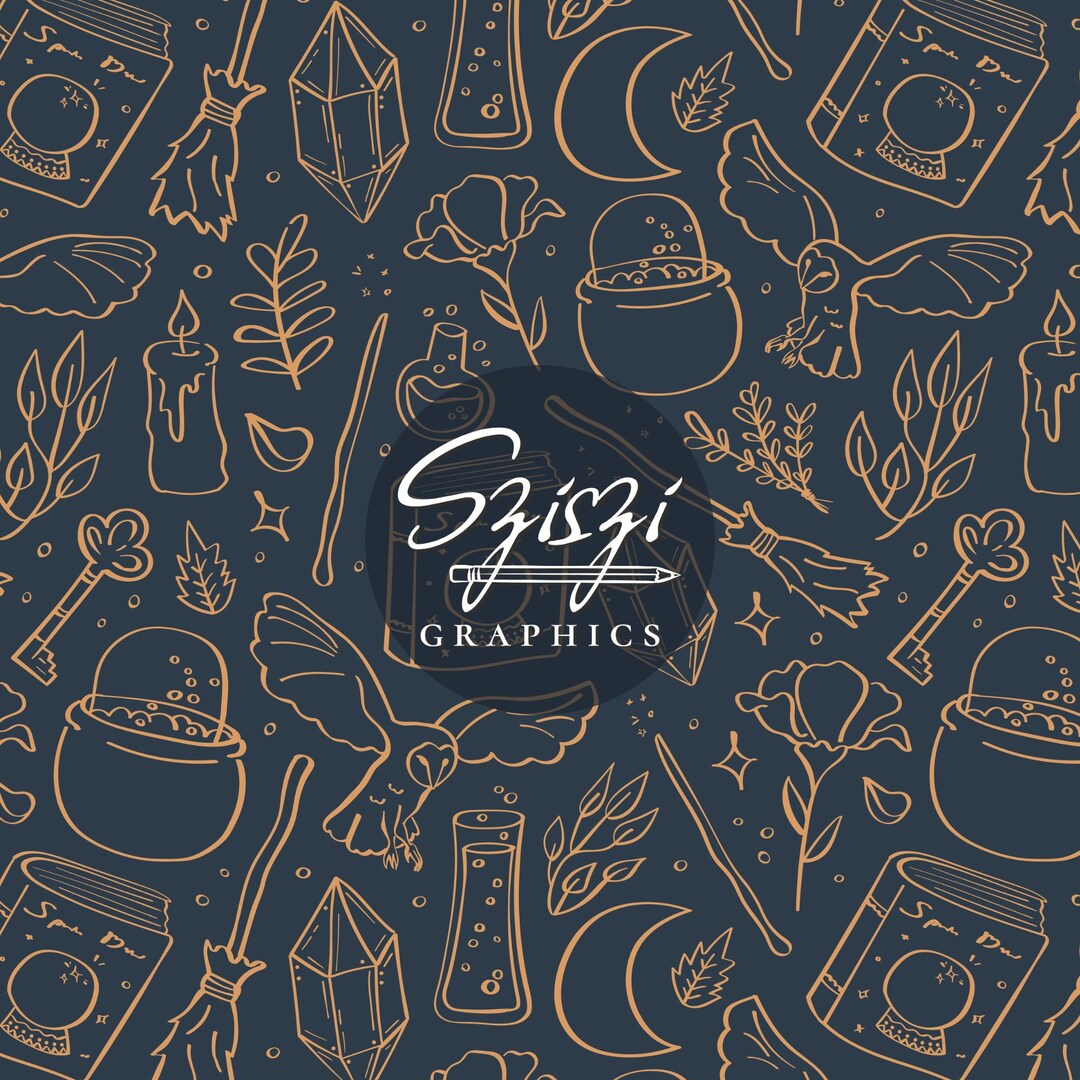 Wizard Seamless Pattern Magic Seamless File Witchy Halloween Seamless ...