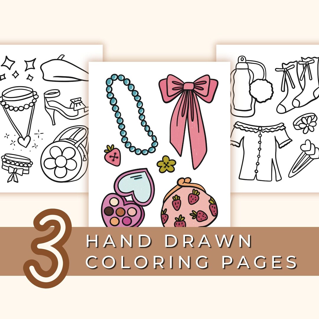 Coquette Coloring Pages Printable Hand Drawn Coloring Pages Fashion ...