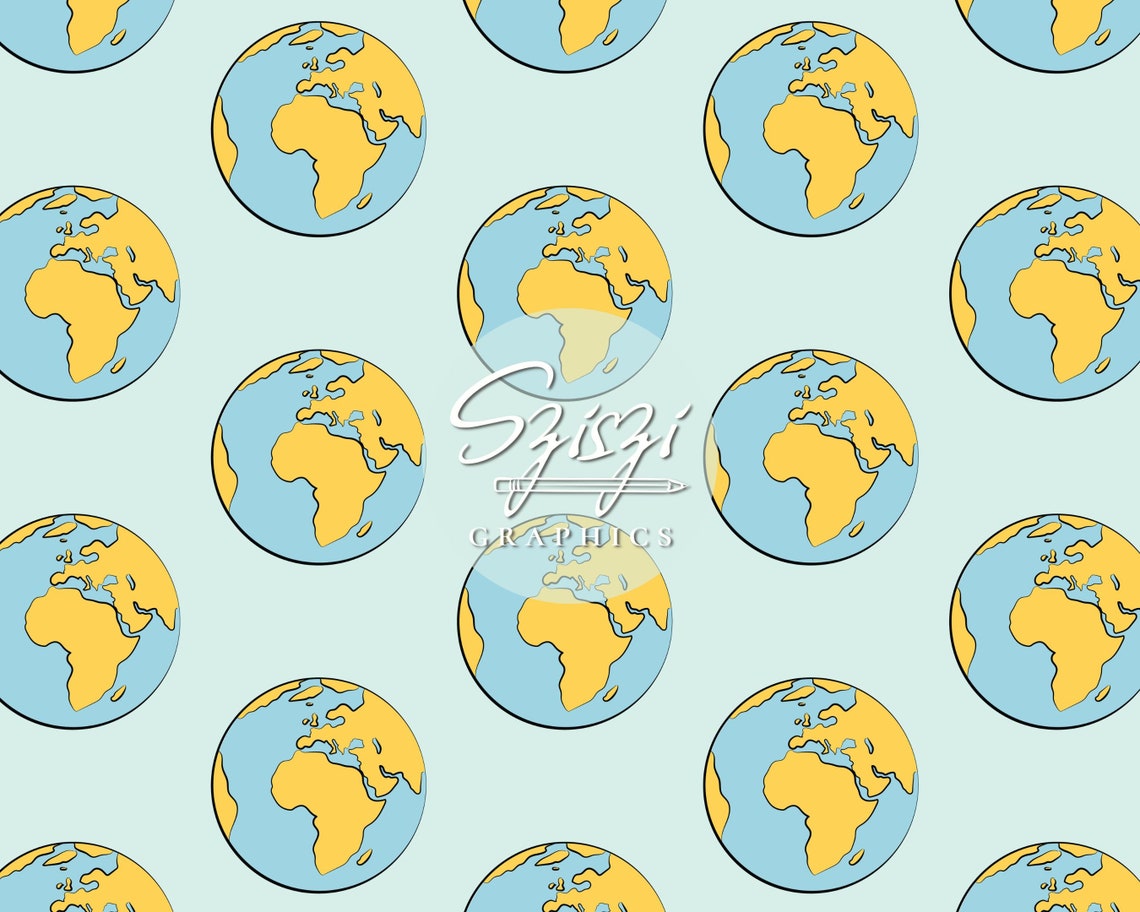 Earth Globe Seamless File World Map Planet Seamless Pattern - Etsy