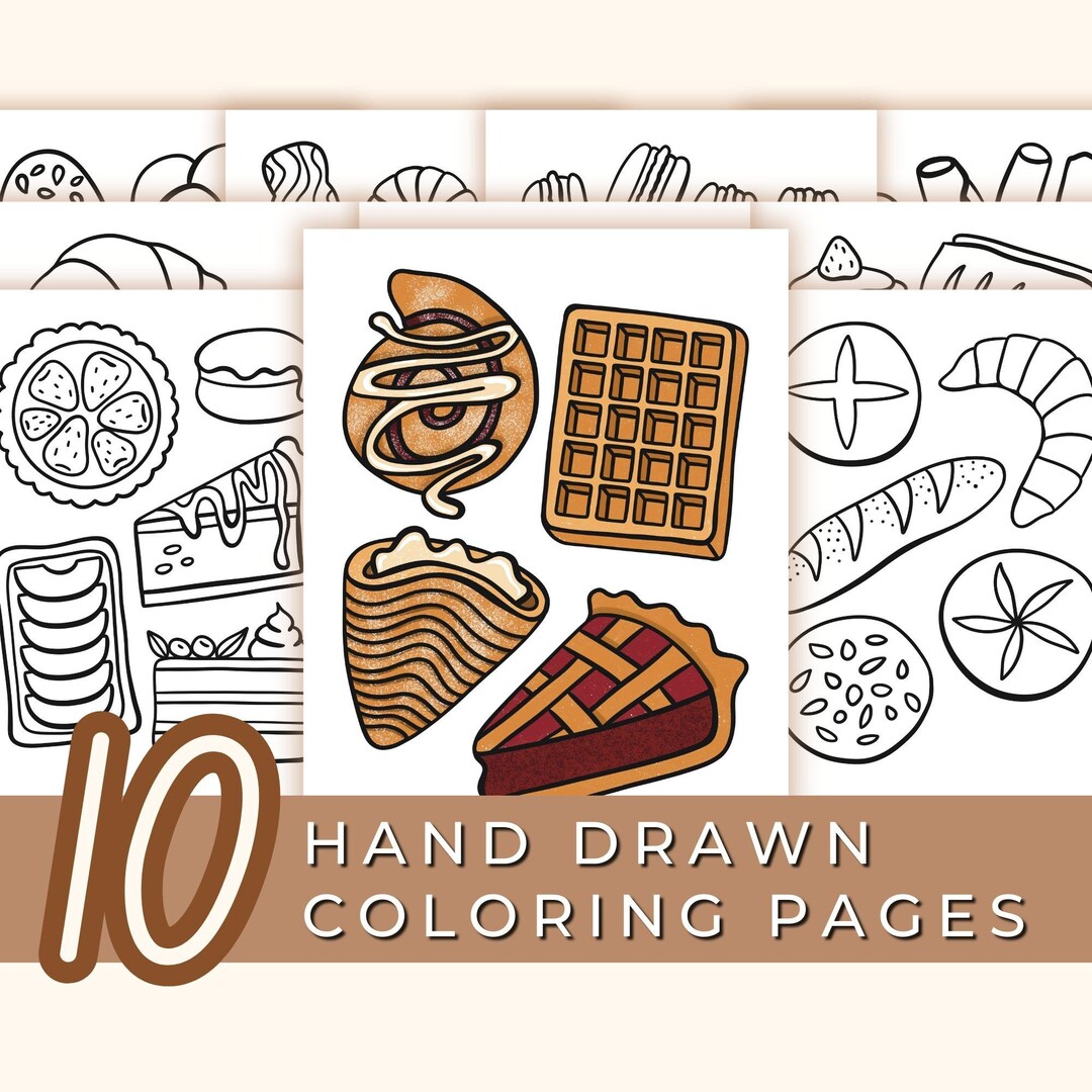 Bakery Coloring Pages Hand Drawn Procreate Coloring Pages Printable ...