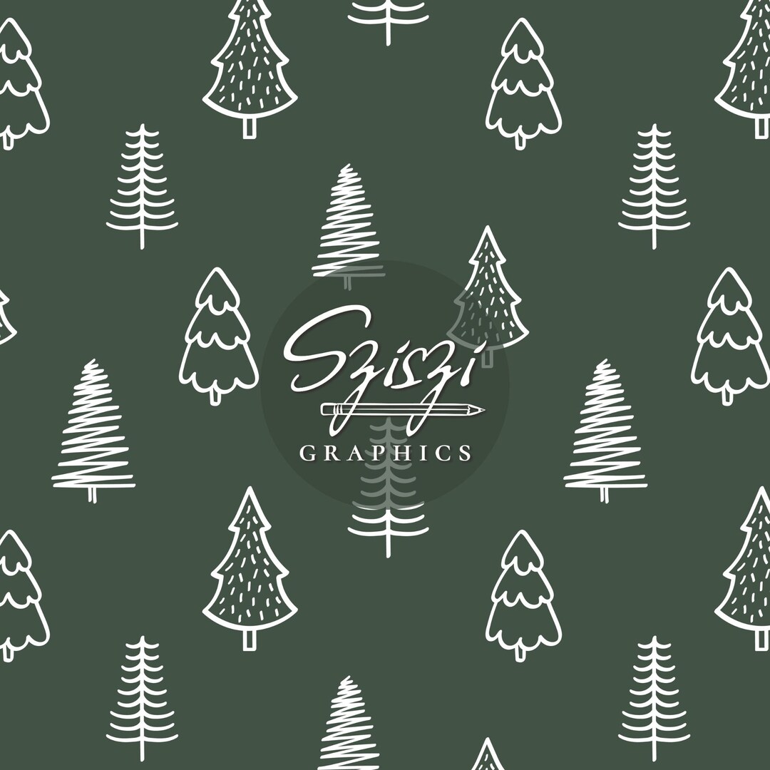 Boho Pine Trees Seamless Pattern Winter Seamless File - Etsy
