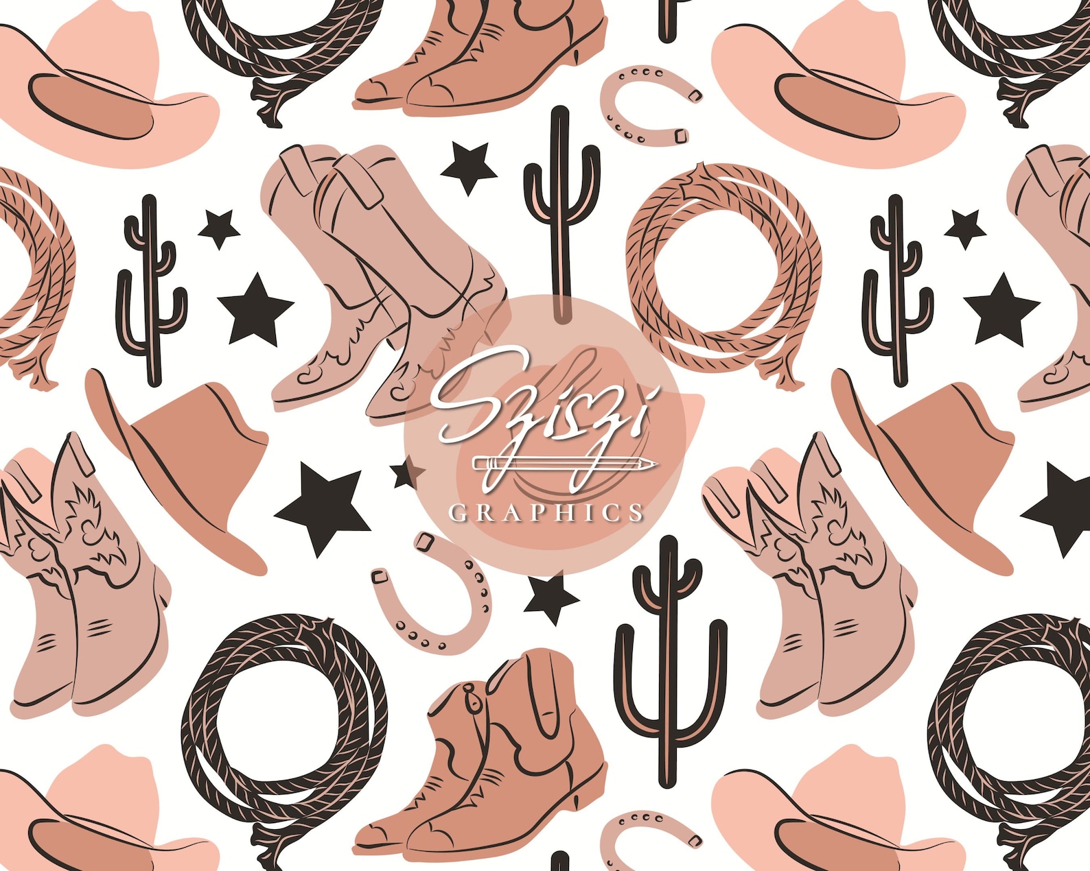 Western Seamless File Rodeo Seamless Pattern Cowboy Fabric Design ...