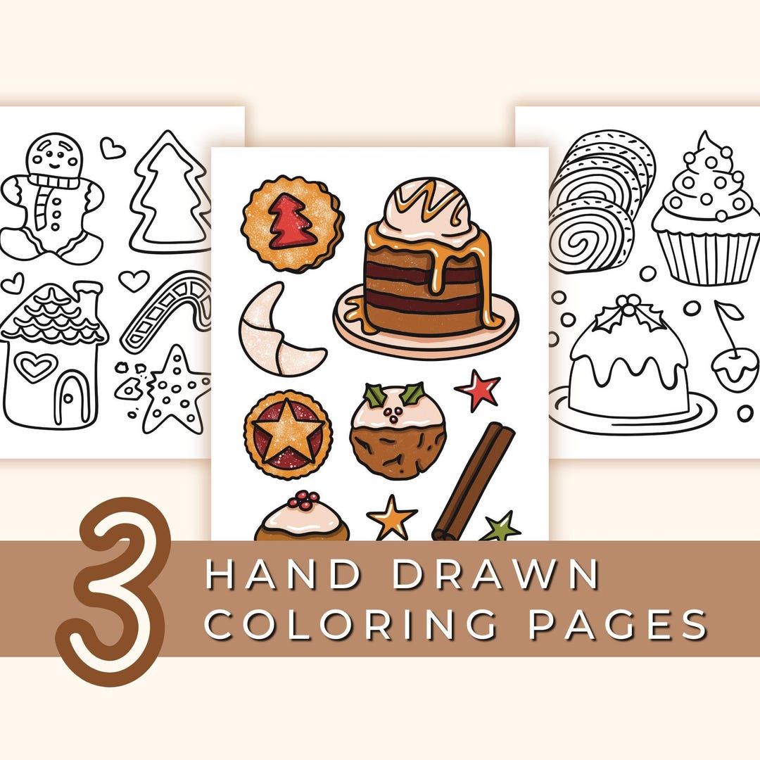 Christmas Desserts Coloring Pages Christmas Cookies Coloring Pages Food ...