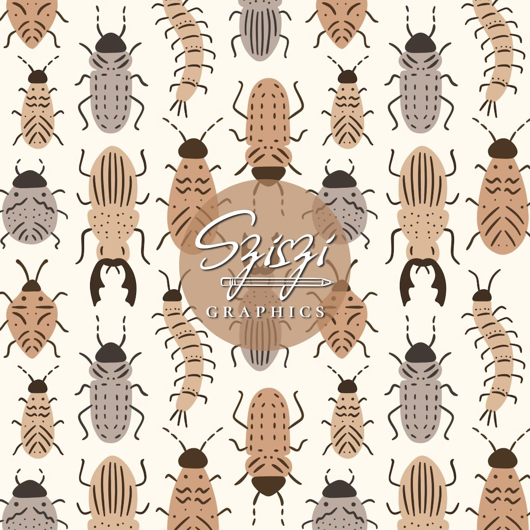 Bugs Seamless Pattern Neutral Baby Boy Seamless File Nursery Insects ...
