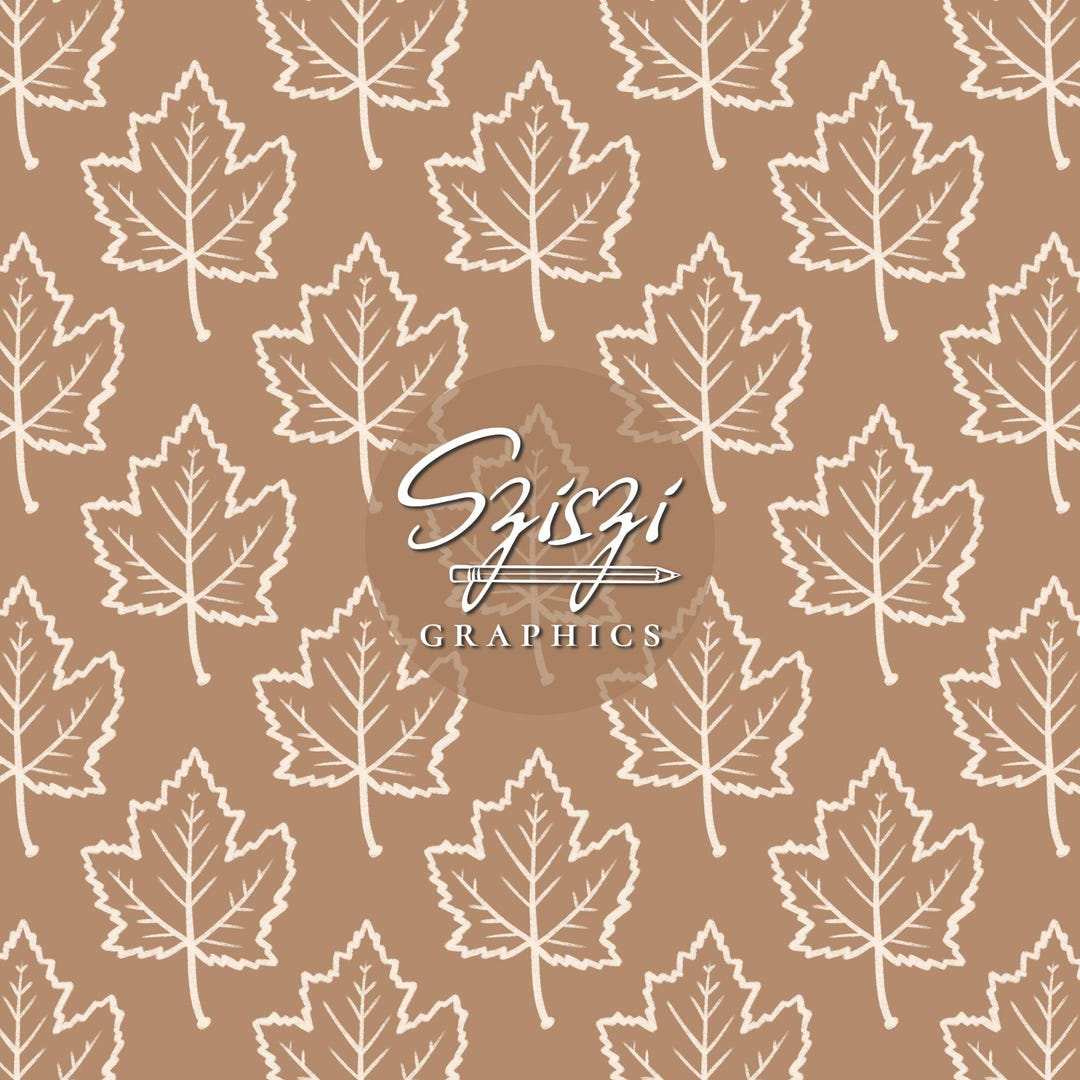 Neutral Fall Leaves Seamless Pattern Boho Maple Leaf Print Minimalist ...