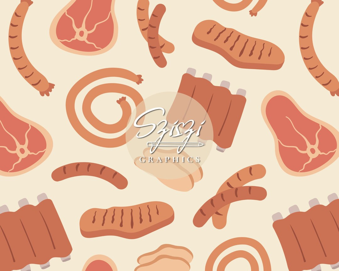 BBQ Seamless Pattern Grill Party Theme Repeat Design Barbecue - Etsy