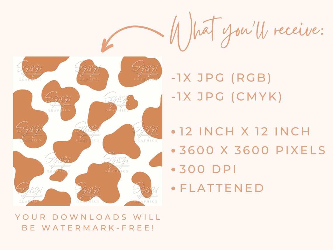Cow Print Cow Seamless File Cow Seamless Pattern Western - Etsy