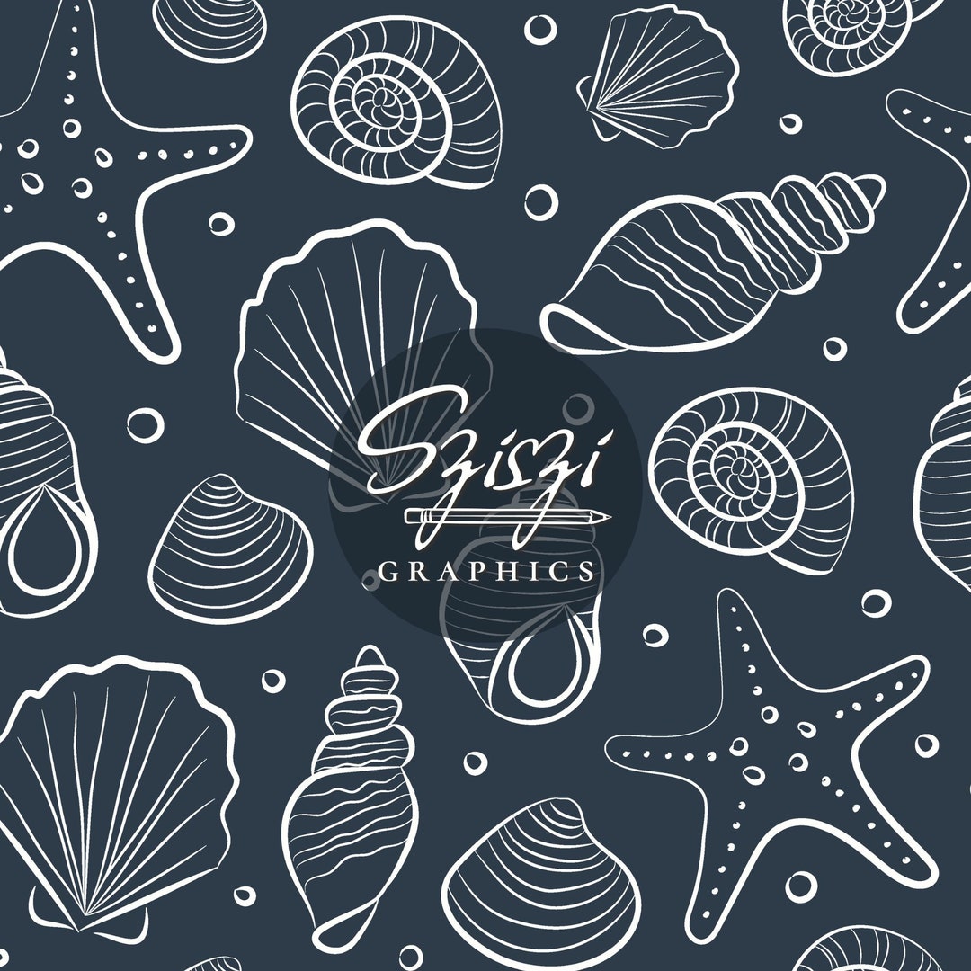 Sea Shells Seamless Pattern Beach Seamless File Mermaid Seamless Beachy ...