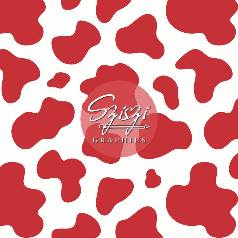 Red Cow Print Modern Western Seamless Pattern Cowboy Cowgirl Seamless ...