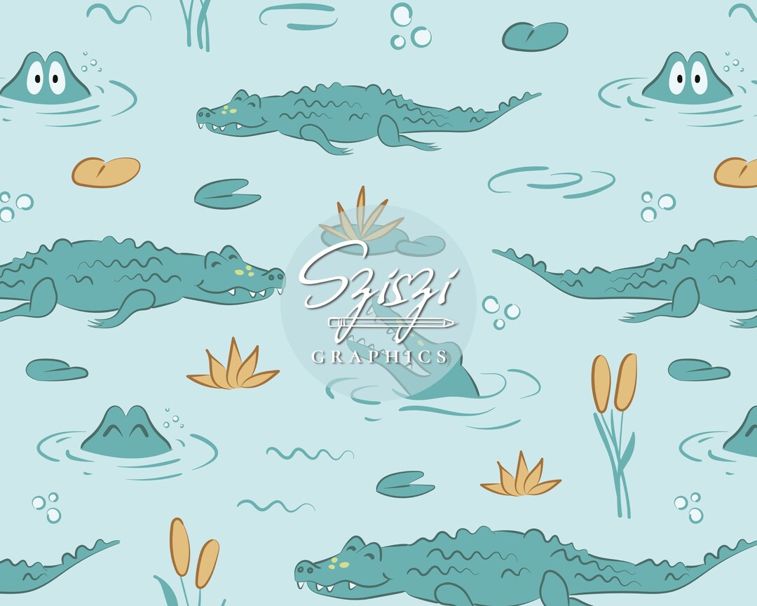 Crocodile Seamless File Alligator Seamless Pattern Baby Boy Kids Repeat ...