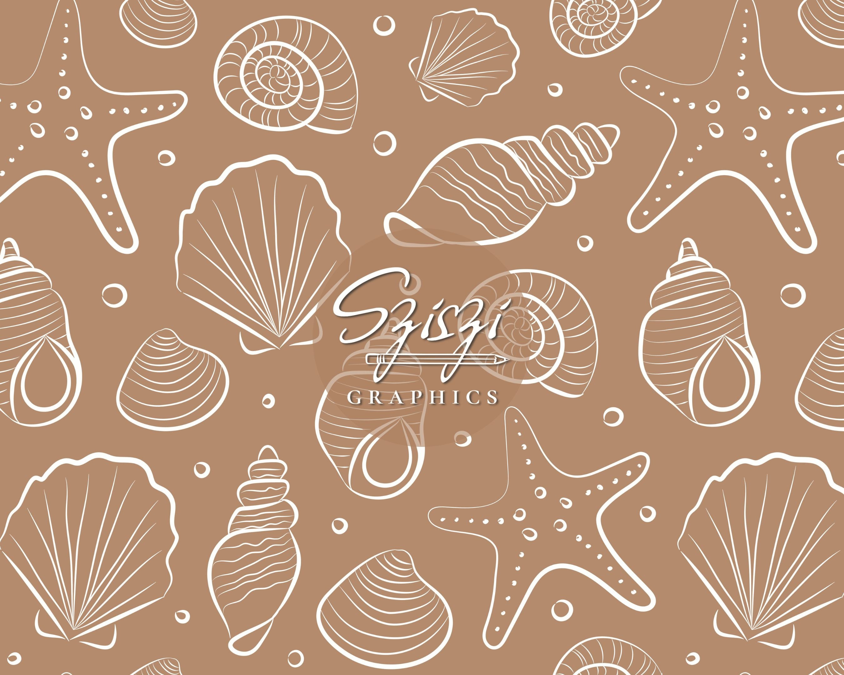 Sea Shell Seamless Pattern Beach Seamless File Mermaid Seamless Boho ...