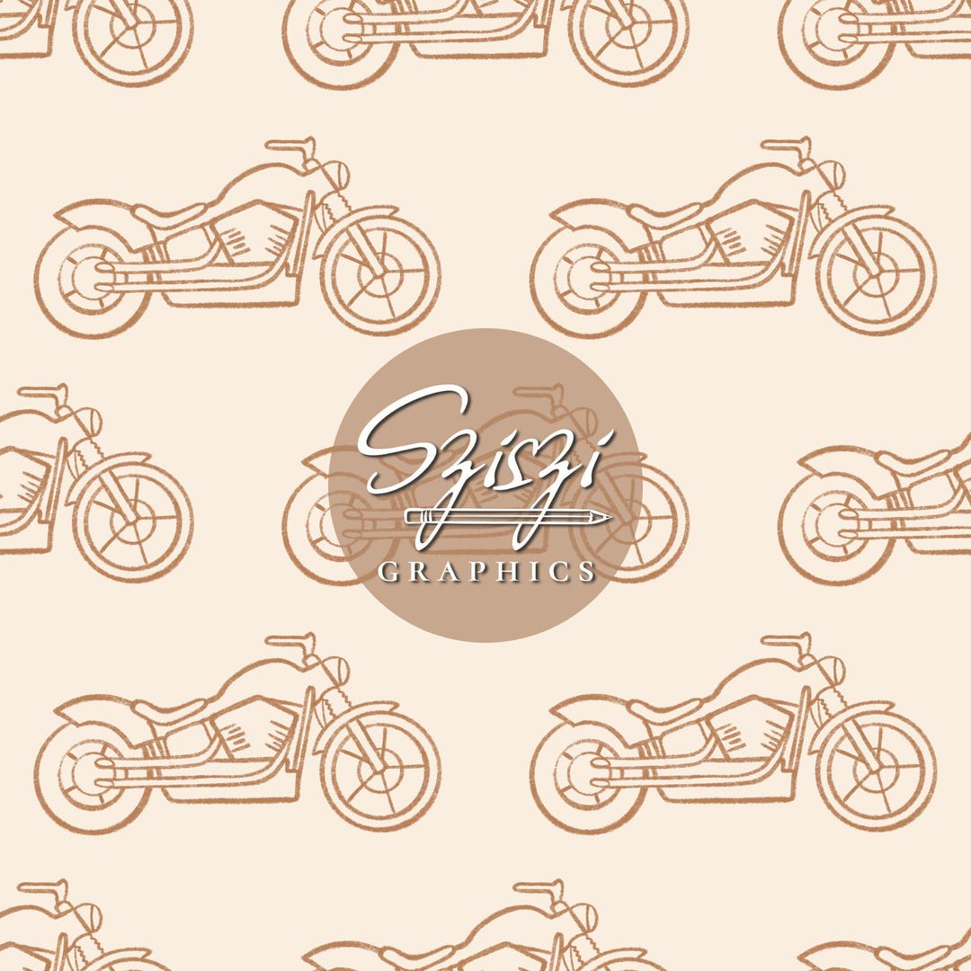 Hand Drawn Motorcycle Seamless Pattern Boho Boy Seamless File Racing ...